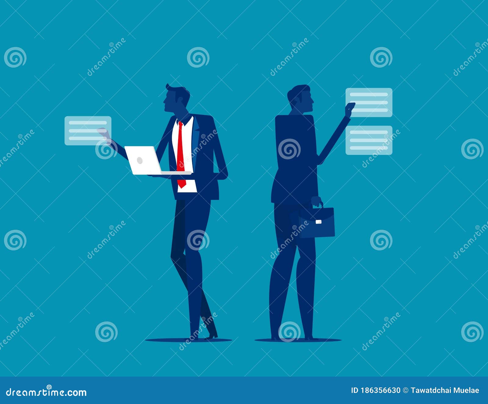 Colleague Communication. Modern Teamwork Concept Stock Vector ...