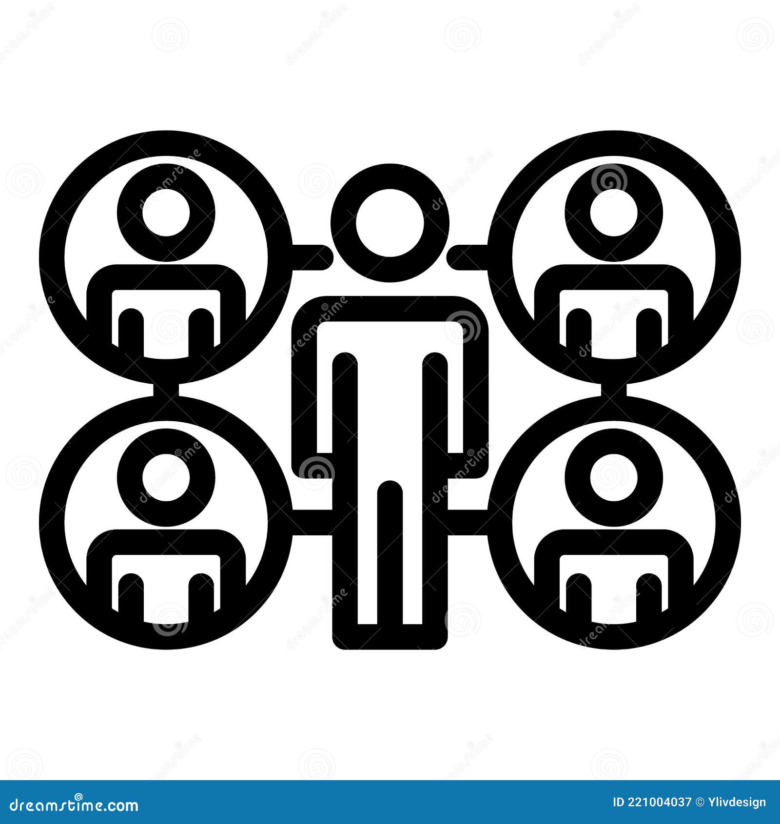 Colleague Desk Group Icon, Outline Style Stock Vector - Illustration of ...