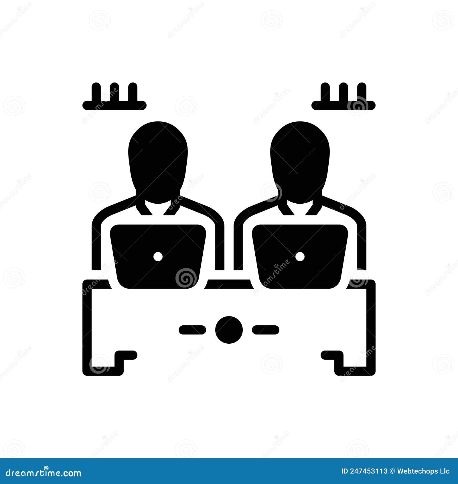 Black Solid Icon for Colleague, Ollaborator and Fellow Stock Vector ...