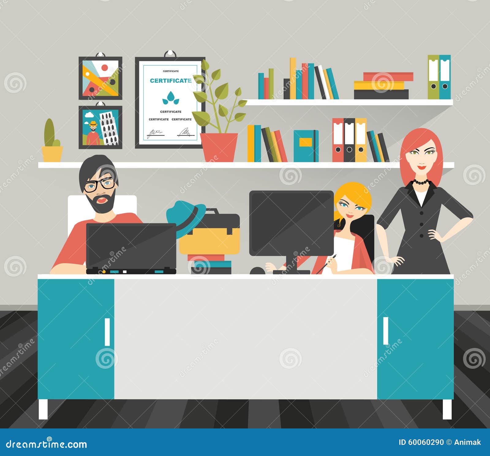 Colleague Office Workplace. Stock Vector - Illustration of internet ...