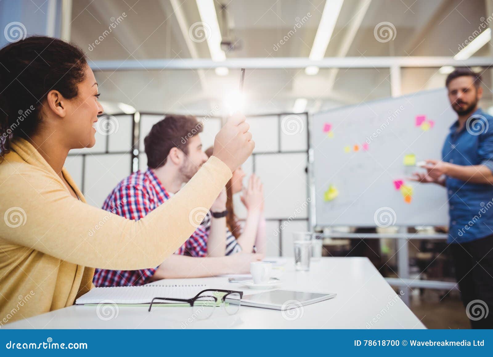 Colleagues in Board Room during Brainstorming Session at Creative ...