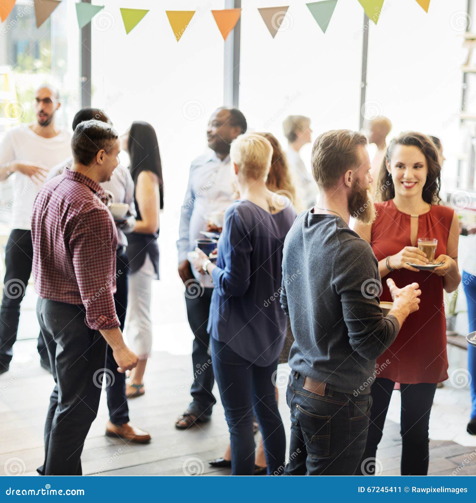 Colleagues Buffet Party Brunch Dinning Concept Stock Image - Image of ...