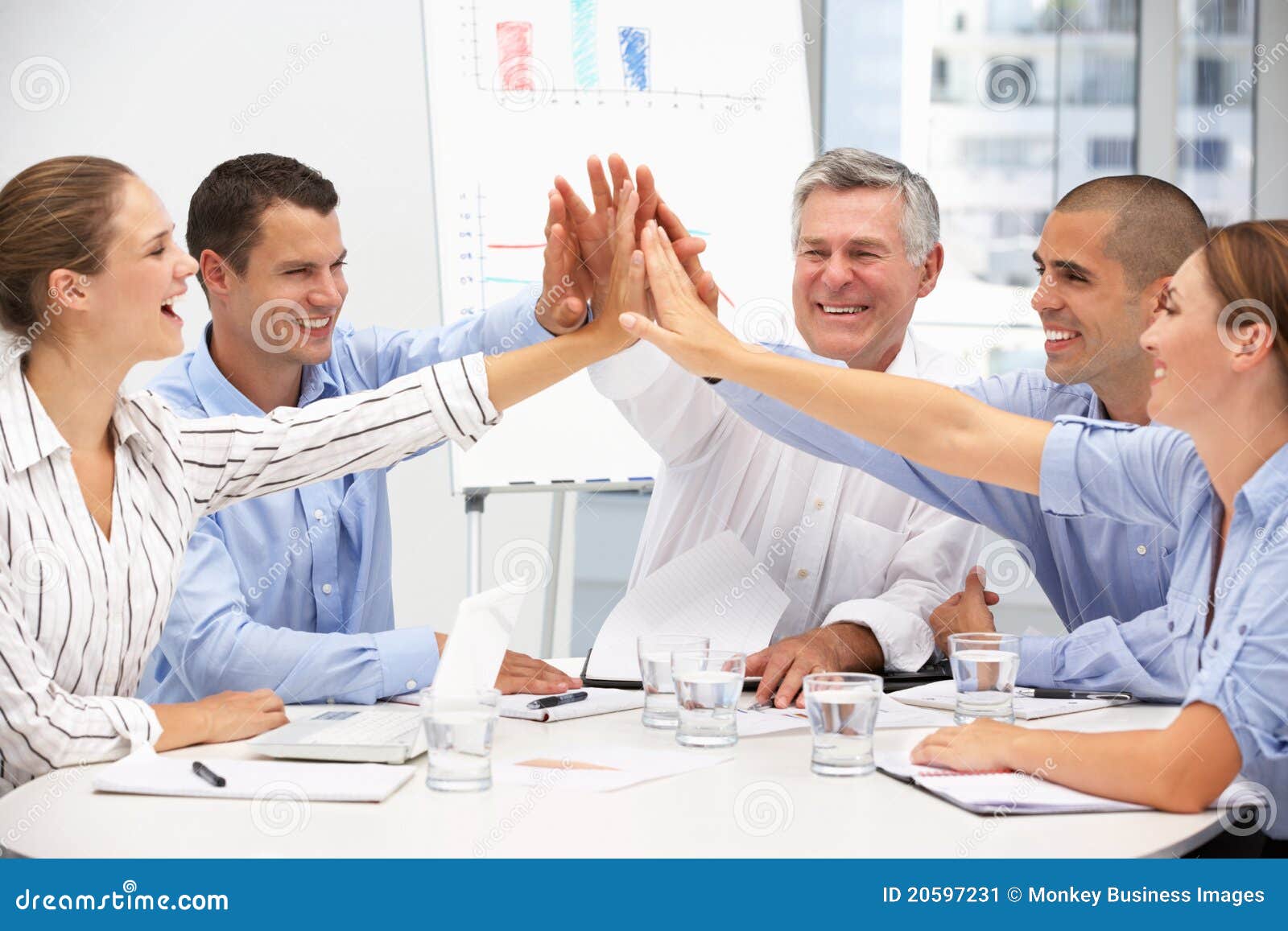 Colleagues in Business Meeting Stock Image - Image of office, computer ...