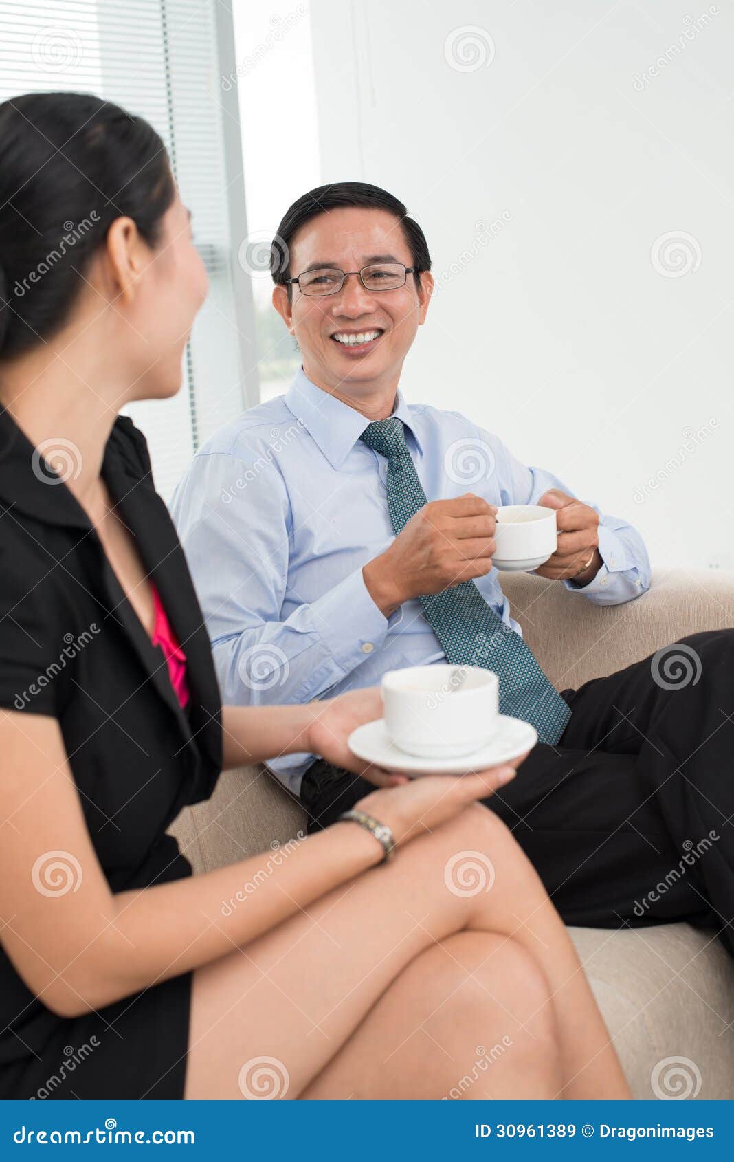 Colleagues at coffee-break stock image. Image of employees - 30961389