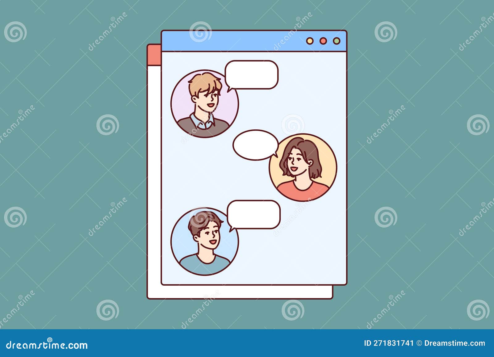 Colleagues Communicate in Chatbox by Exchanging Messages in Internet ...