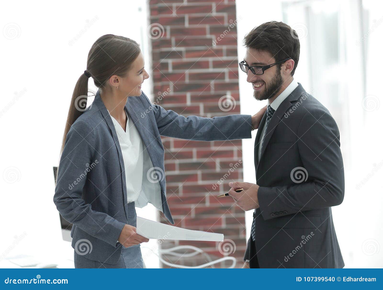 Colleagues Communicate with Each Other Stock Photo - Image of business ...