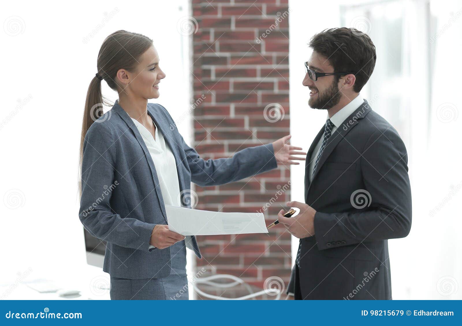 Colleagues Communicate with Each Other Stock Image - Image of metting ...