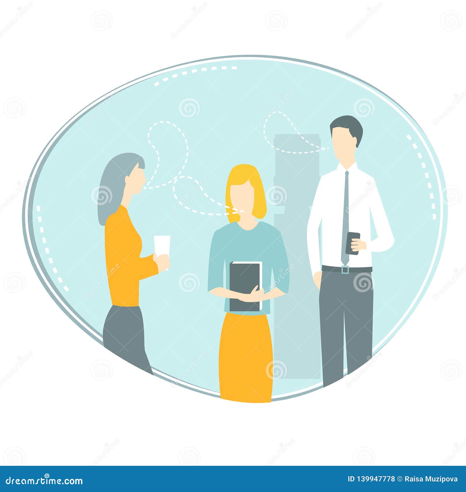 Colleagues Communicate. Vector Illustration Stock Vector - Illustration ...