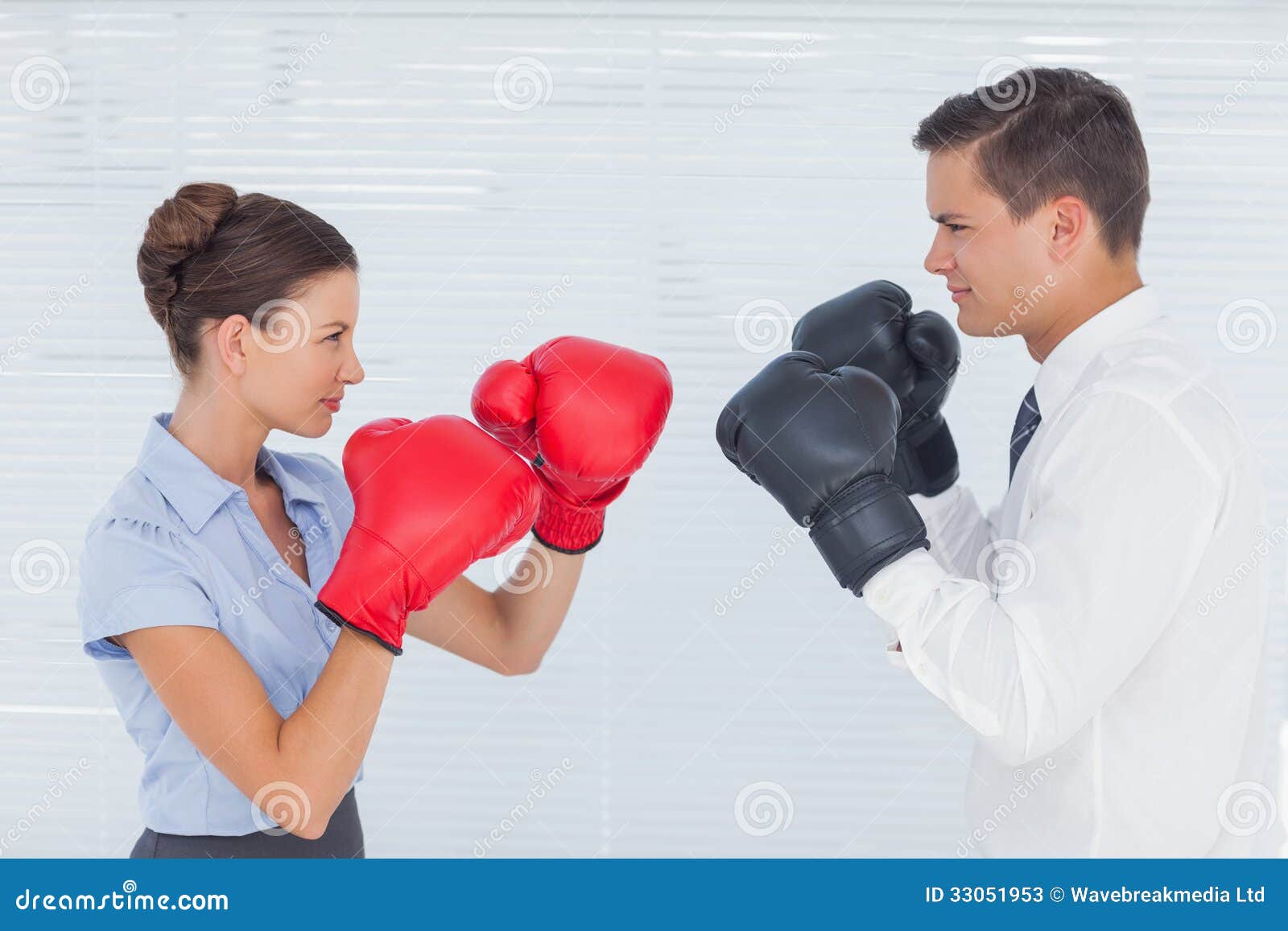 Colleagues in Competition Having a Boxing Match Stock Image - Image of ...