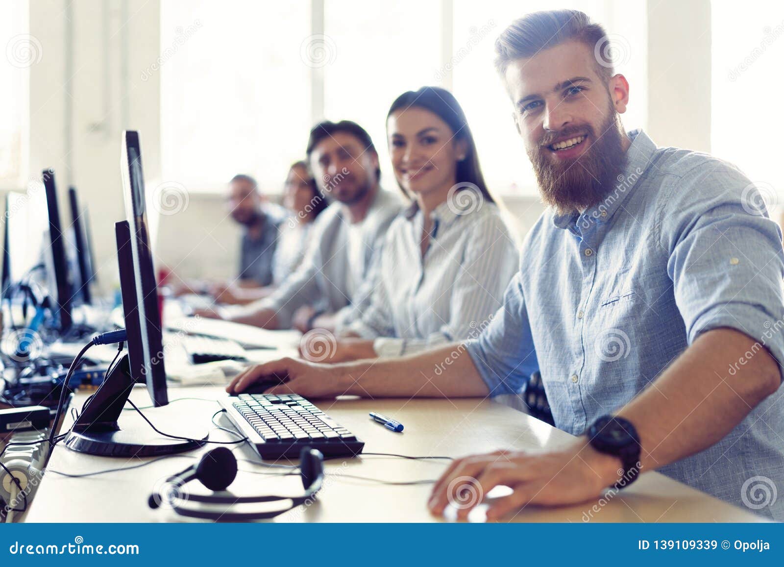 Colleagues are Concentrated on Their Work, Finding the Solutions of ...