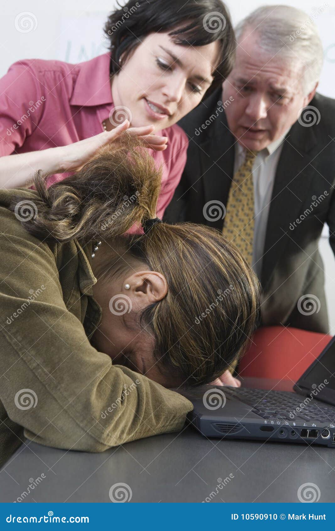 Colleagues Consoling Woman. Stock Photo - Image of empathy, african ...