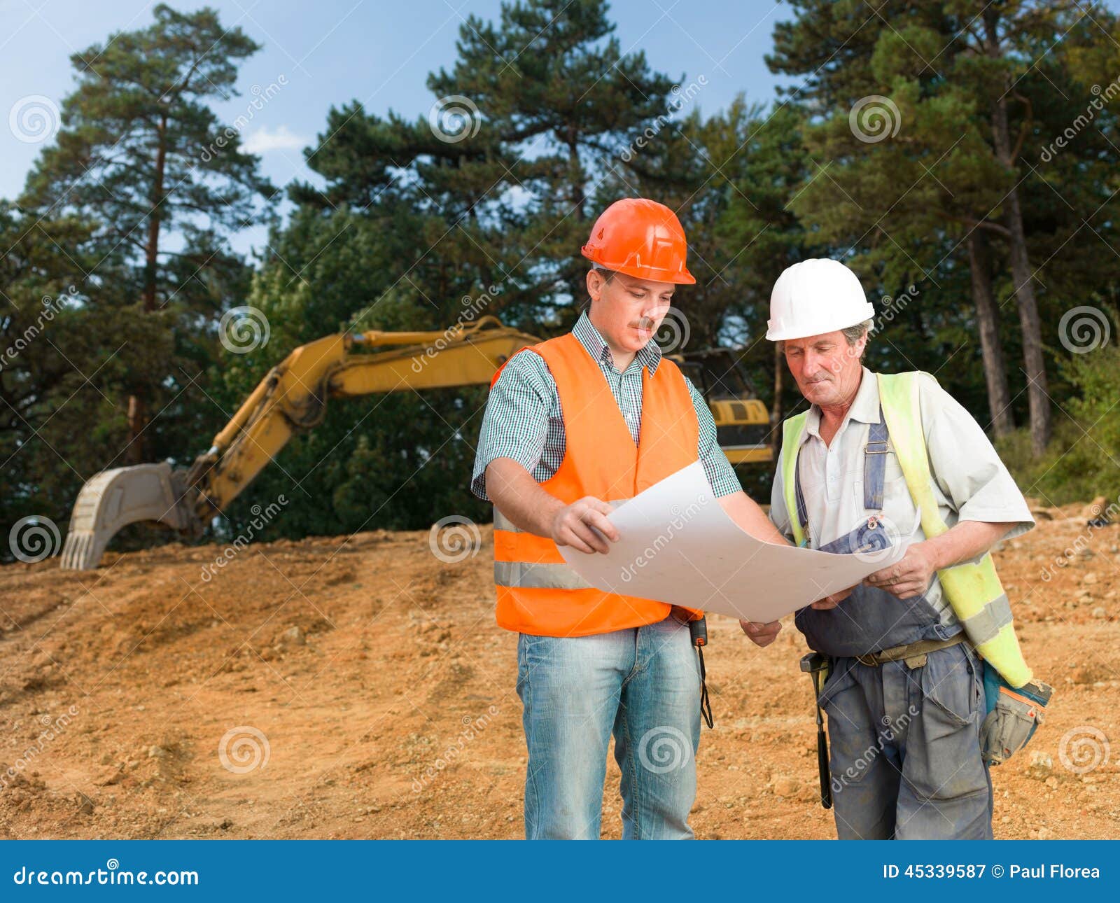 Colleagues on Construction Site Stock Image - Image of occupation ...