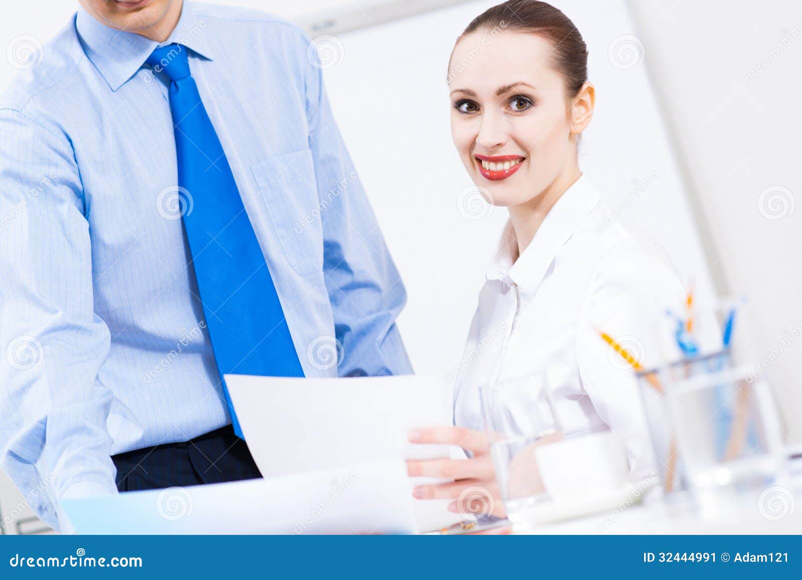 Colleagues Discuss the Reports Stock Image - Image of adviser ...