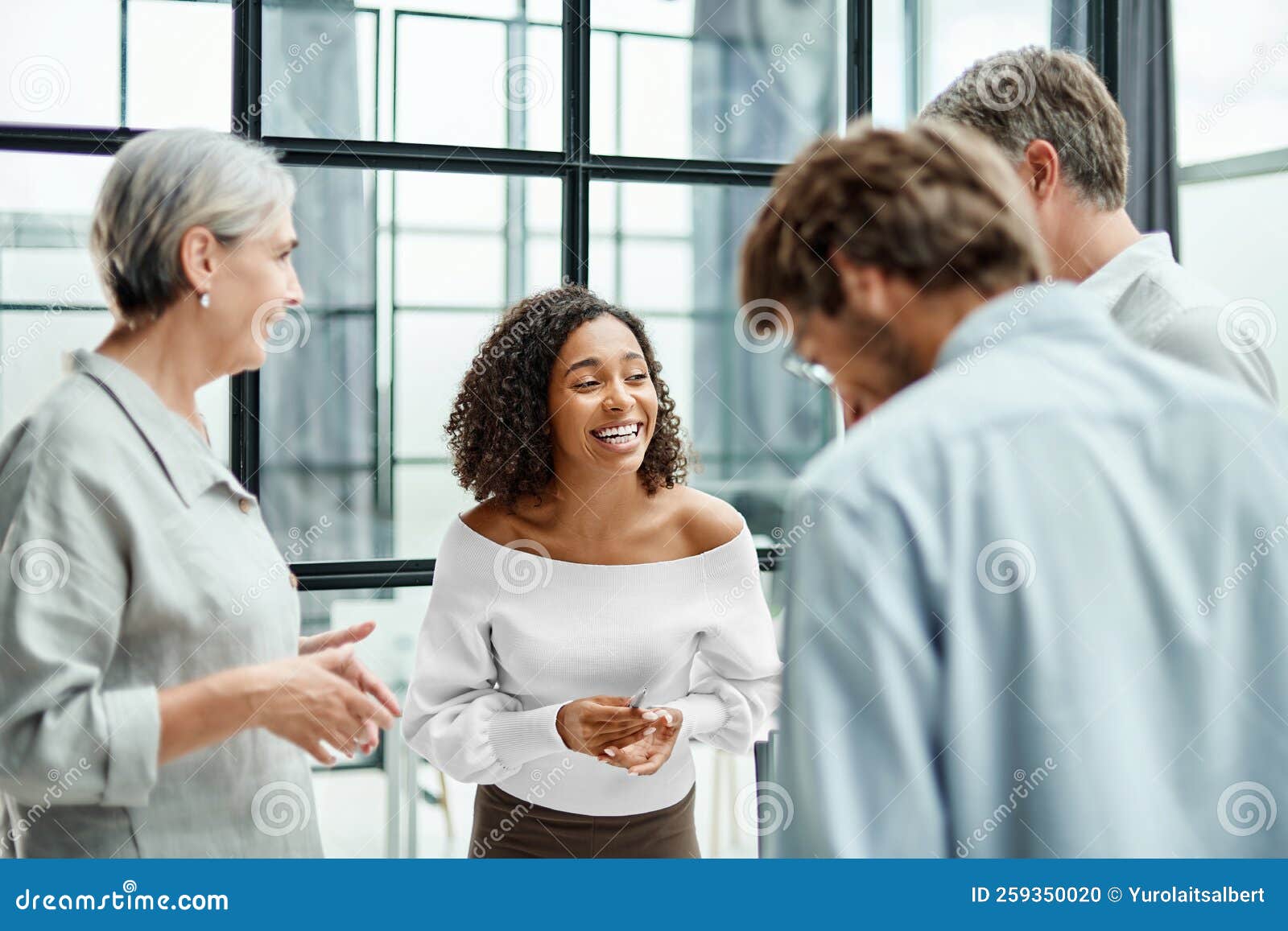 Colleagues Discussing Work Problems Together. Close Up. Stock Photo ...