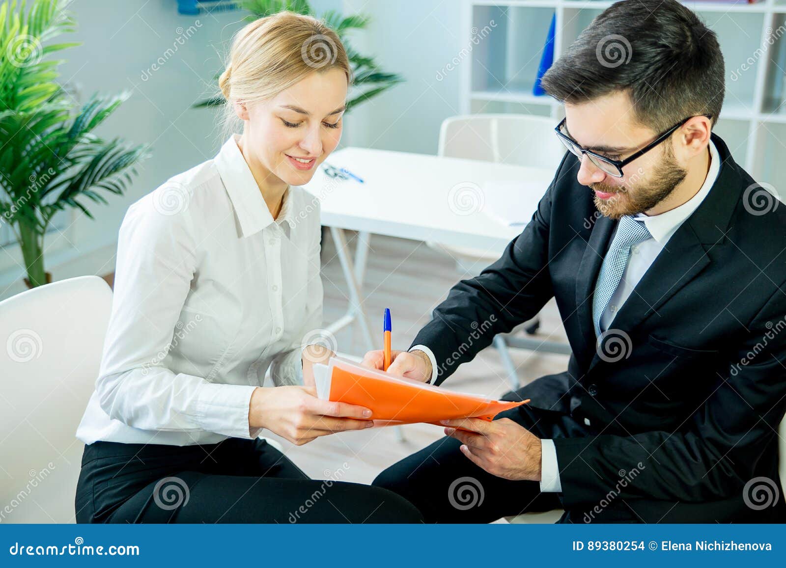 Colleagues discussing work stock photo. Image of candidate - 89380254
