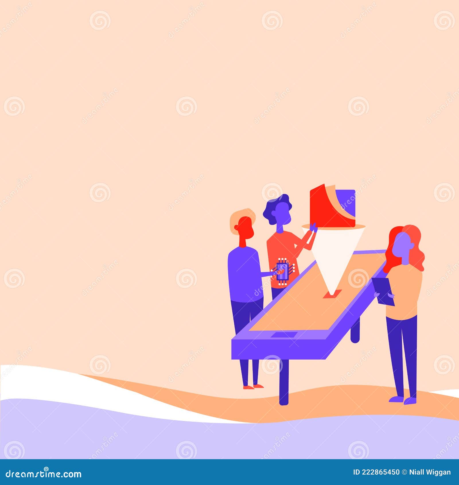 Colleagues Drawing Standing beside Table Projection Graph Chart ...