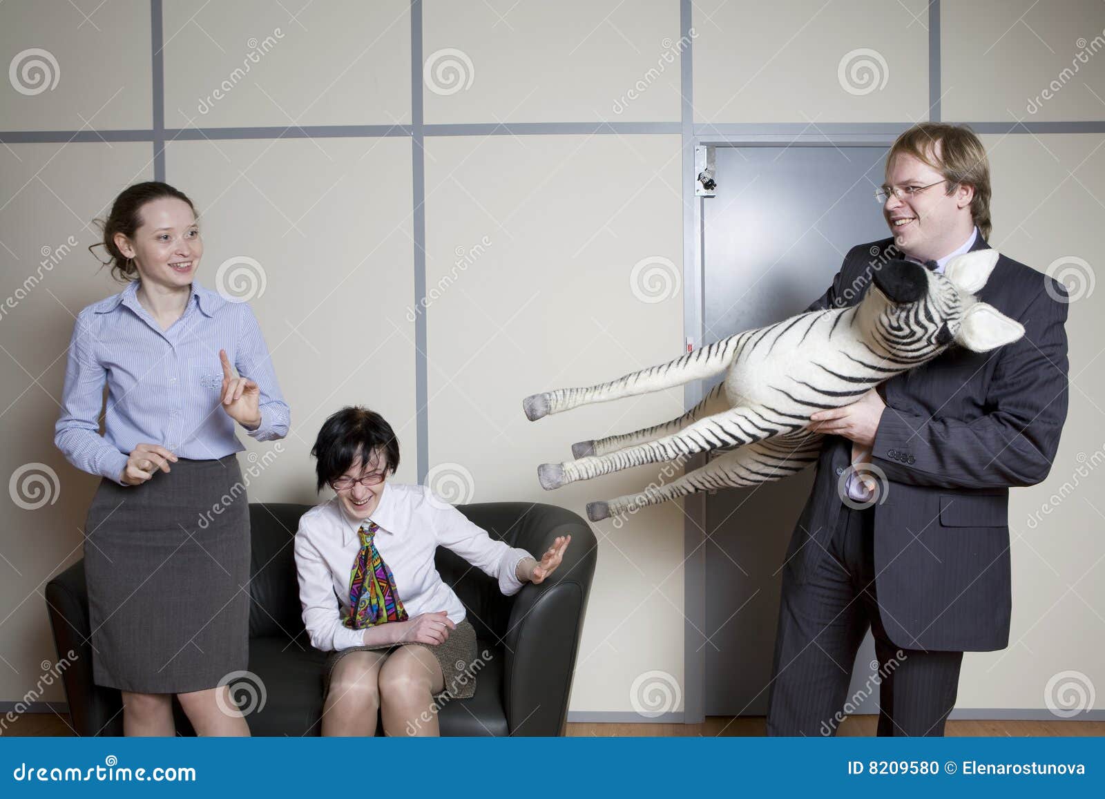 Colleagues have fun. stock photo. Image of game, folder - 8209580