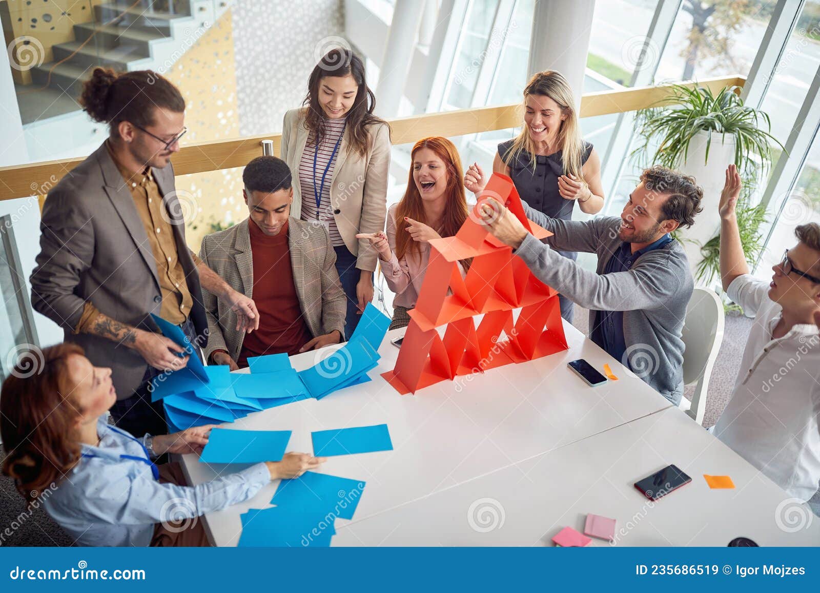 Colleagues Having Fun on Work and Competition Stock Image - Image of ...