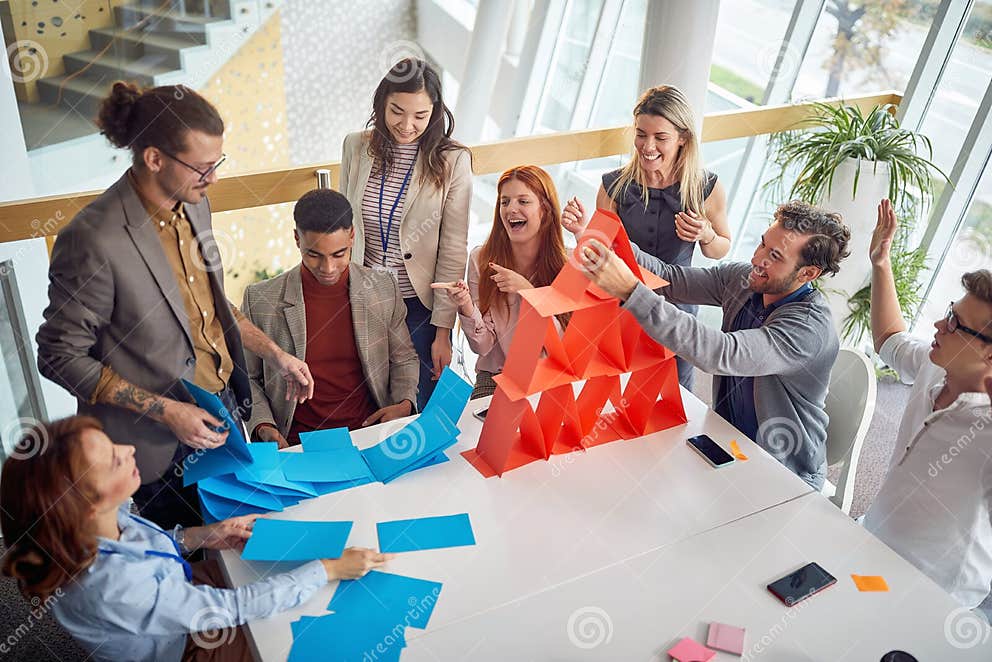 Colleagues Having Fun on Work and Competition Stock Image - Image of ...