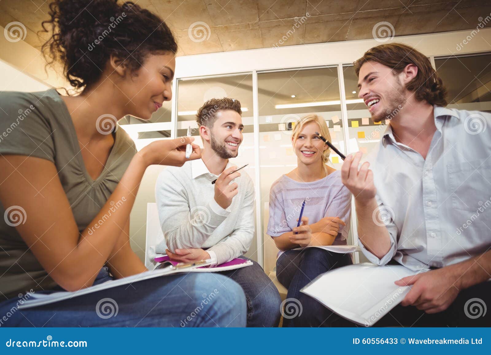 Colleagues Interacting with Each Other Stock Image - Image of office ...