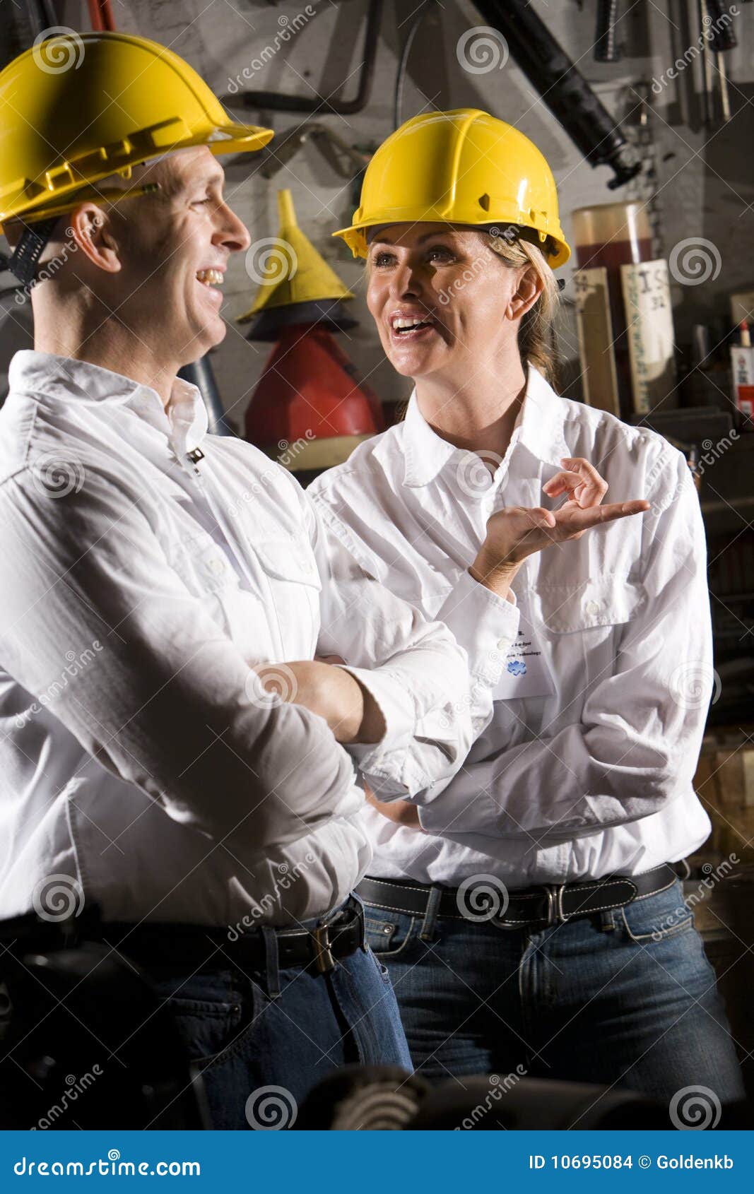 Colleagues in Maintenance Room Stock Photo - Image of hard, confident ...
