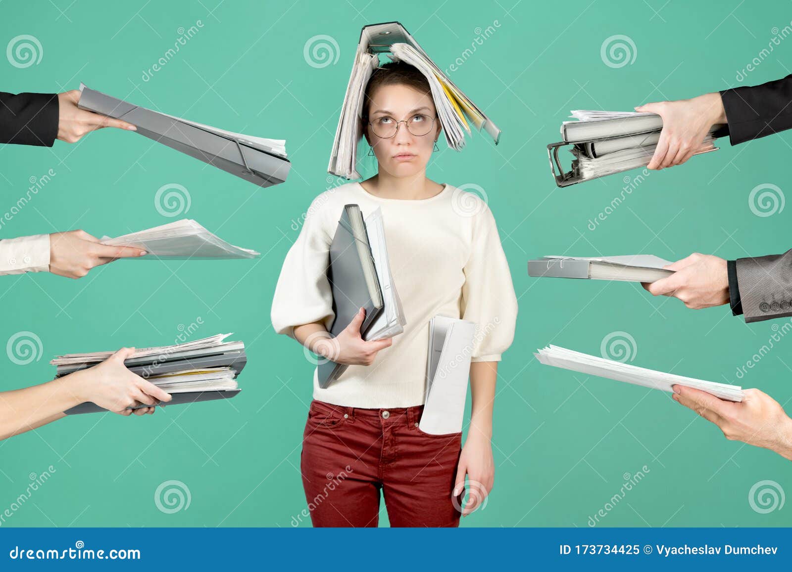 Colleagues and Management Overload the Junior Office Employee with Work ...