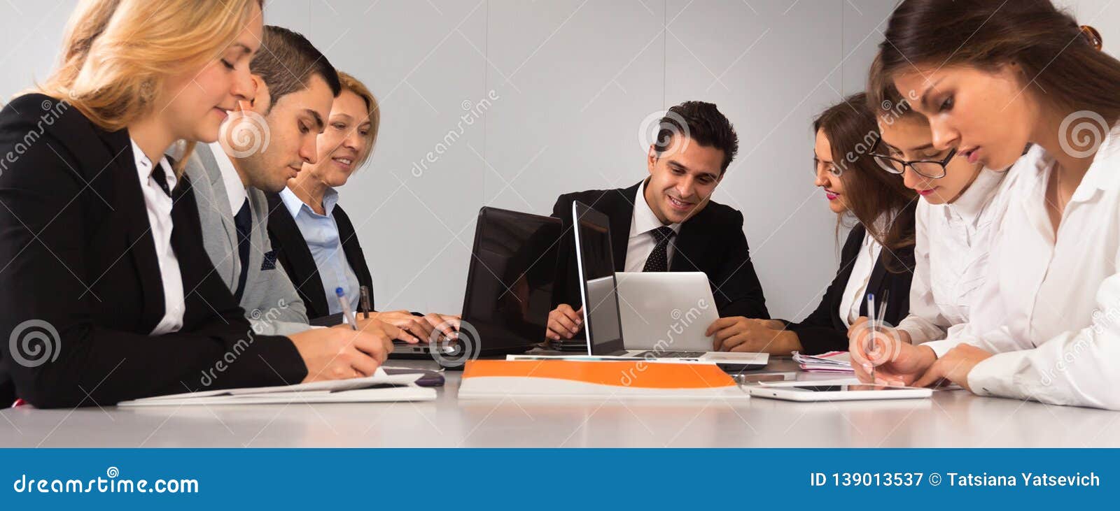 Colleagues in Negotiations in Conference Room Stock Image - Image of ...