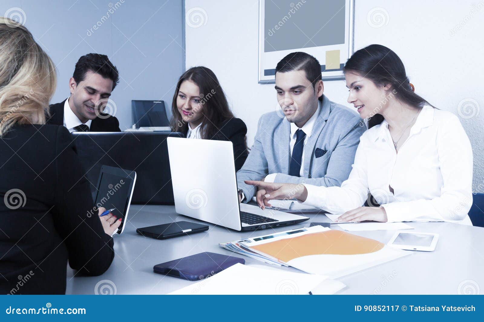 Colleagues in Negotiations in Office Stock Image - Image of busy ...