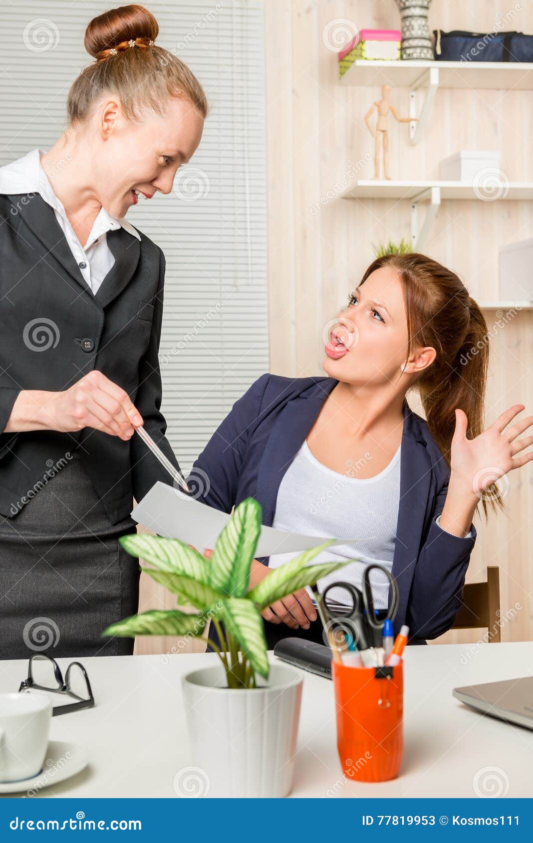 Colleagues in the Office Communicate Stock Image - Image of occupation ...