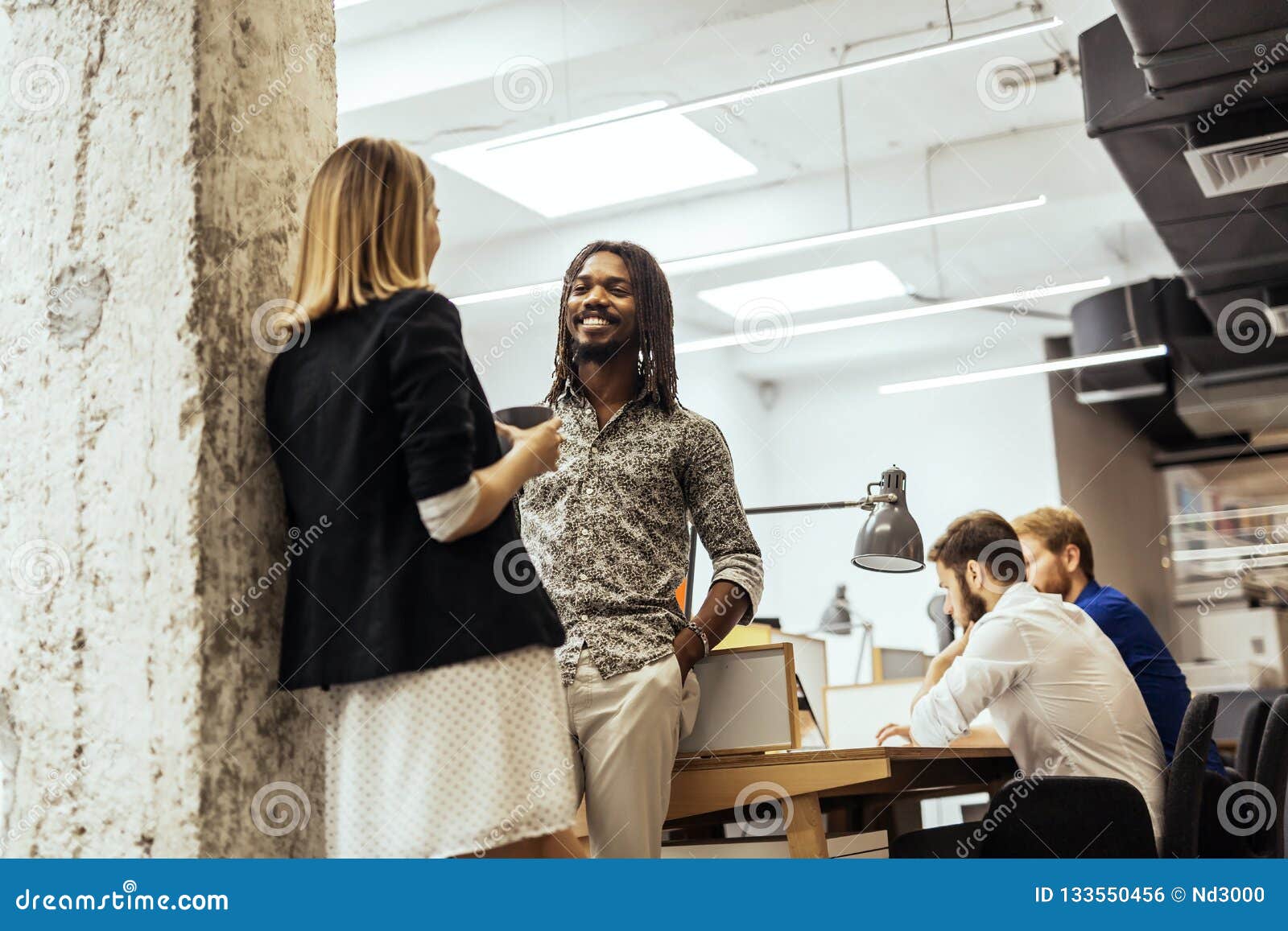 Colleagues in Office Talking Stock Photo - Image of chatting, break ...