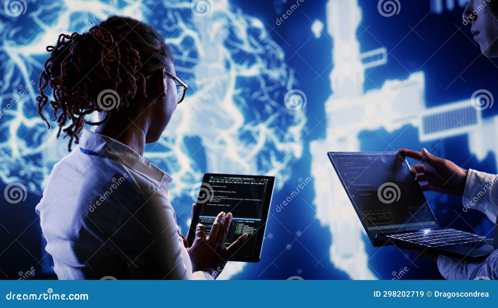 Colleagues Oversee AI Neural Network Stock Image - Image of graphics ... Colleagues Oversee AI Neural Network Stock Image - Image of graphics ...