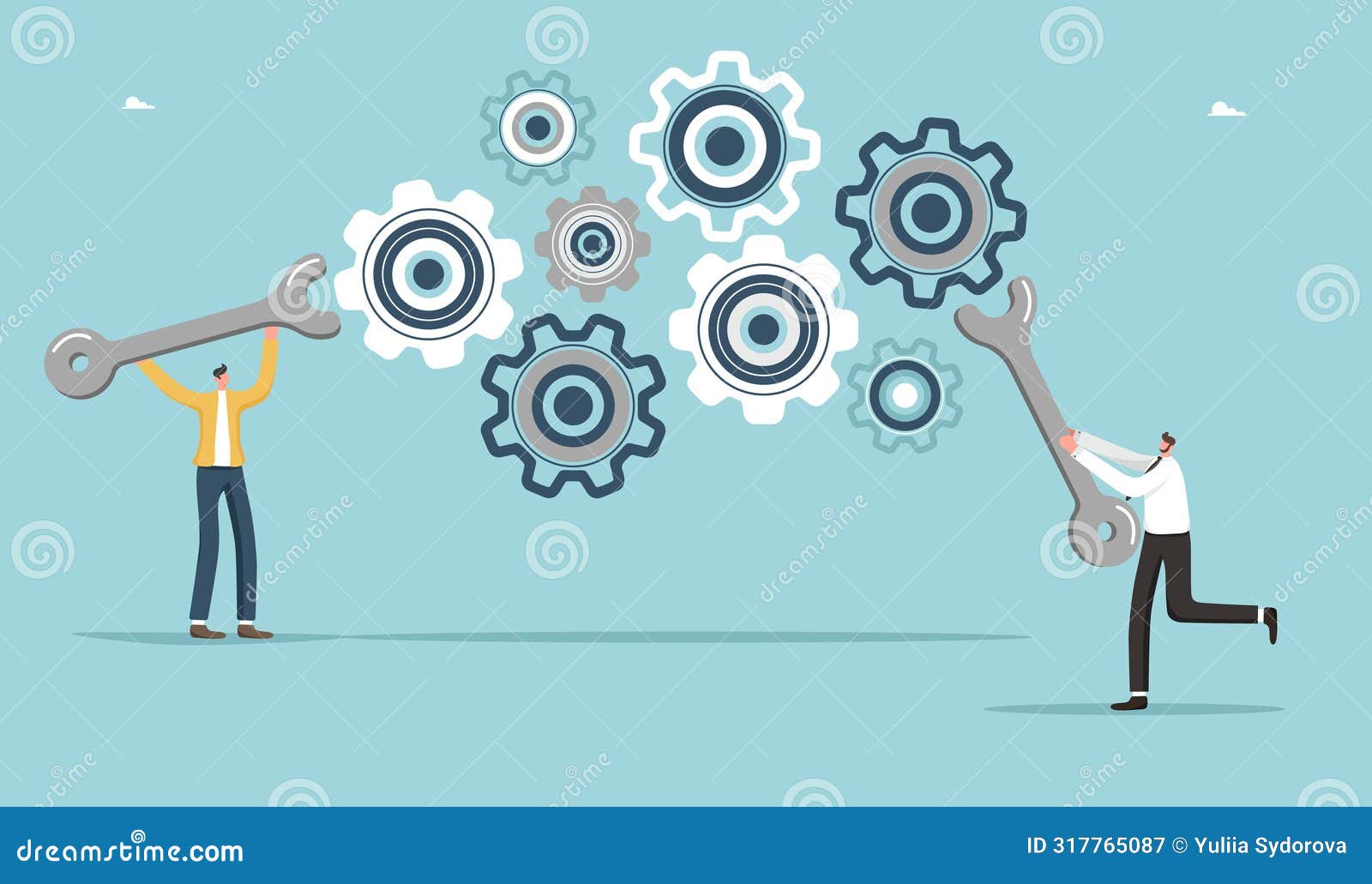 Colleagues Repairing Mechanism Stock Vector - Illustration of business ...