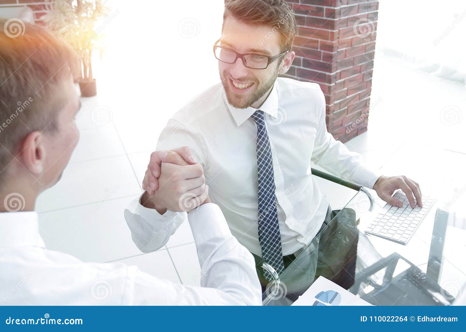 Handshake between Colleagues at the Workplace Stock Photo - Image of ...