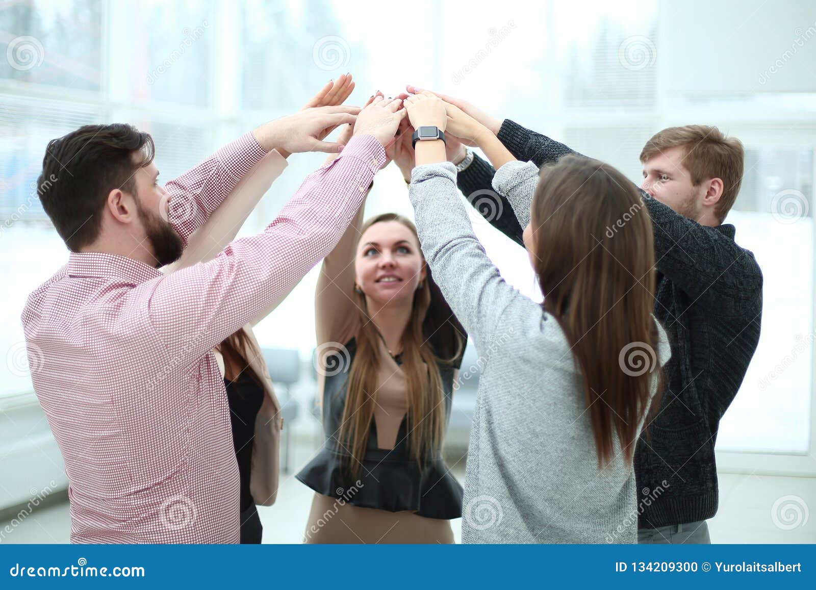 Colleagues Showing Team Work in Office Interior. Stock Photo - Image of ...