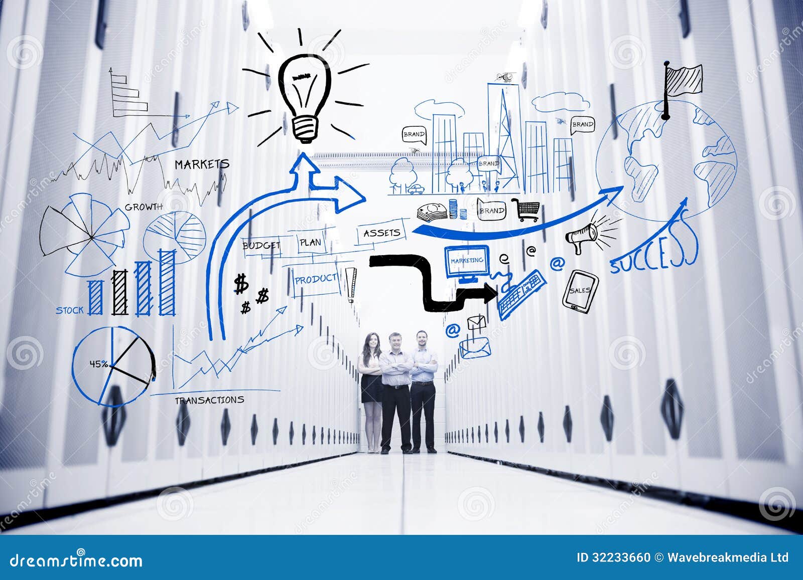 Drawings And Charts Of Successful Business, Workplace Royalty-Free ...