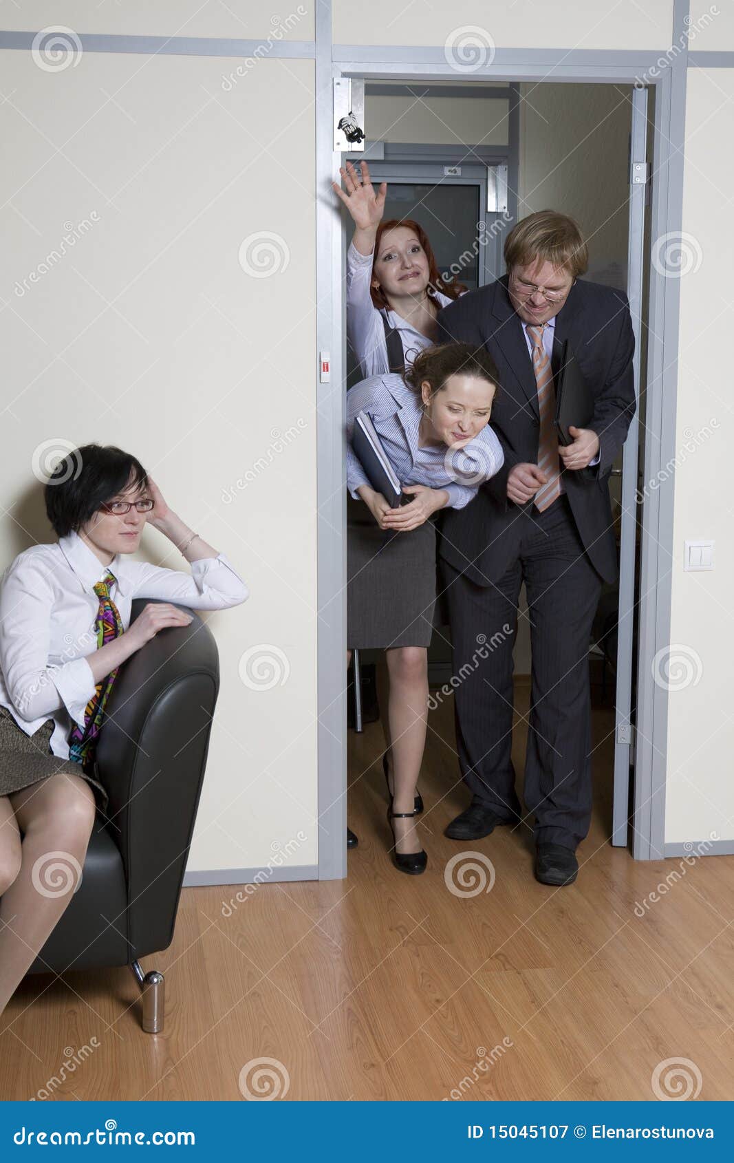 Colleagues Struggle in Doors Stock Image - Image of team, reception ...