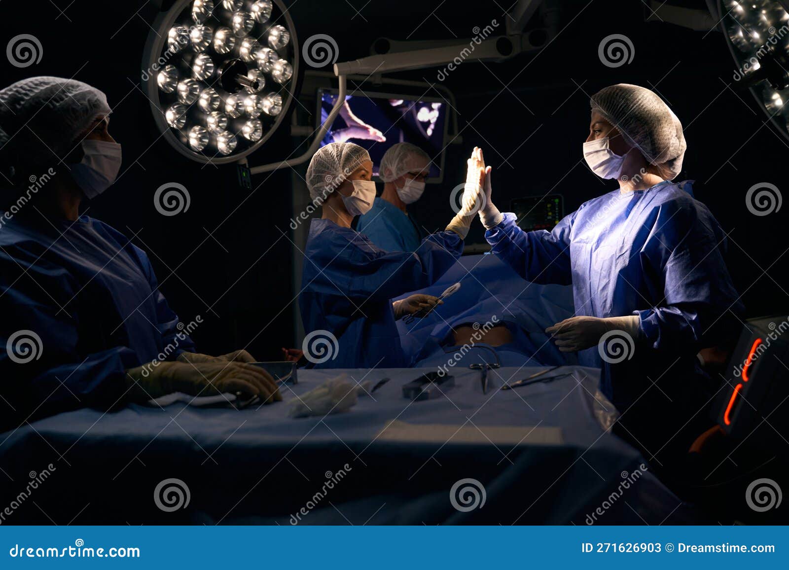 Colleagues Surgeons Give Five after a Successful Operation Stock Image ...