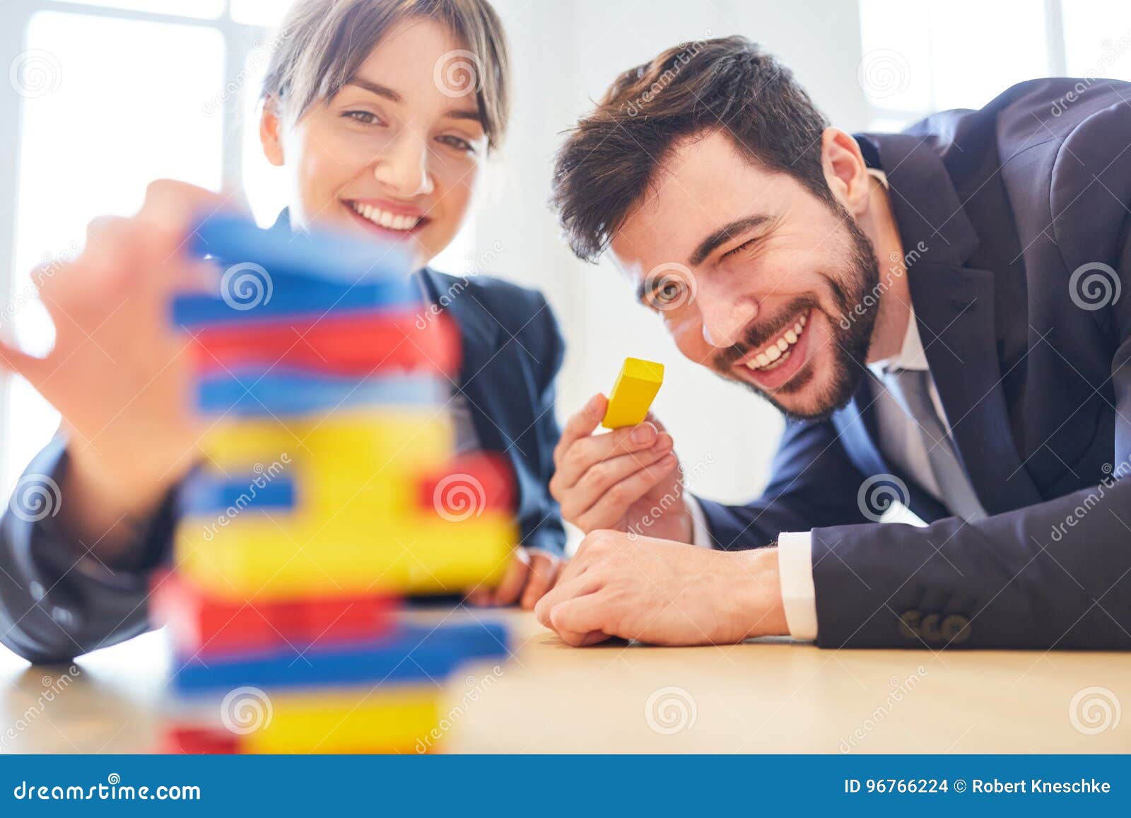 Colleagues in Team Building Workshop Stock Photo - Image of building ...