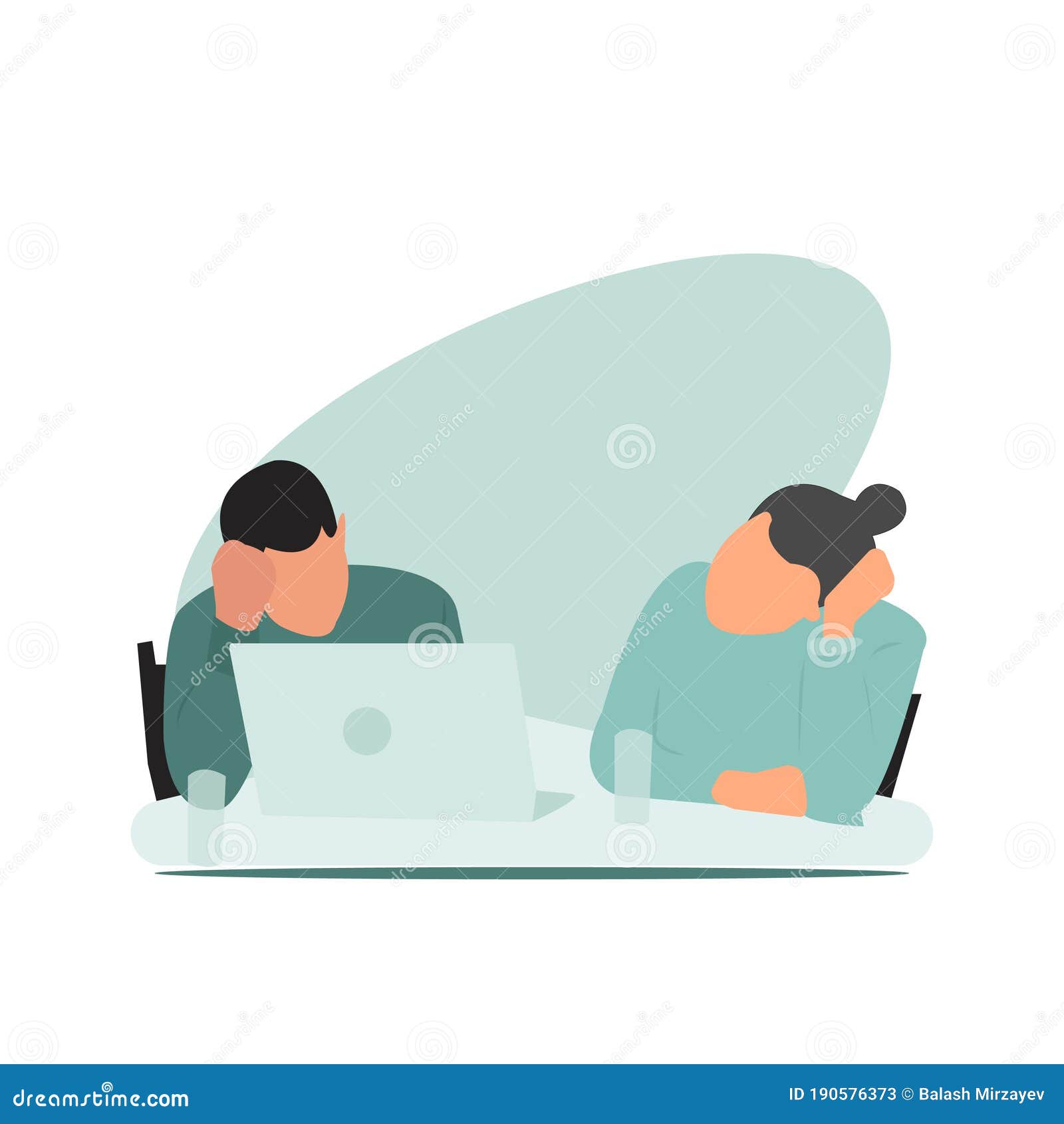 Colleagues Thinking on the New Project Figures Stock Vector ...