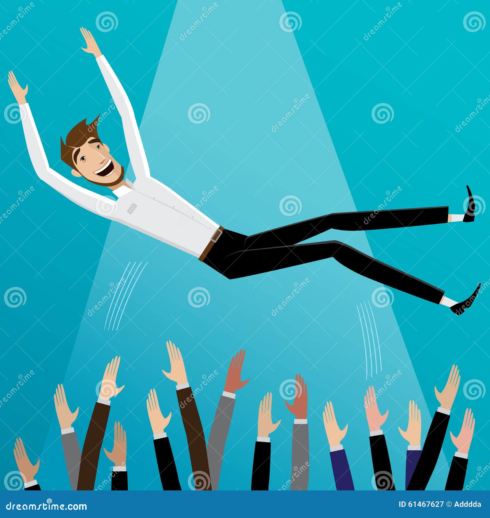 Colleagues Toss Up Businessman Stock Vector - Illustration of ...