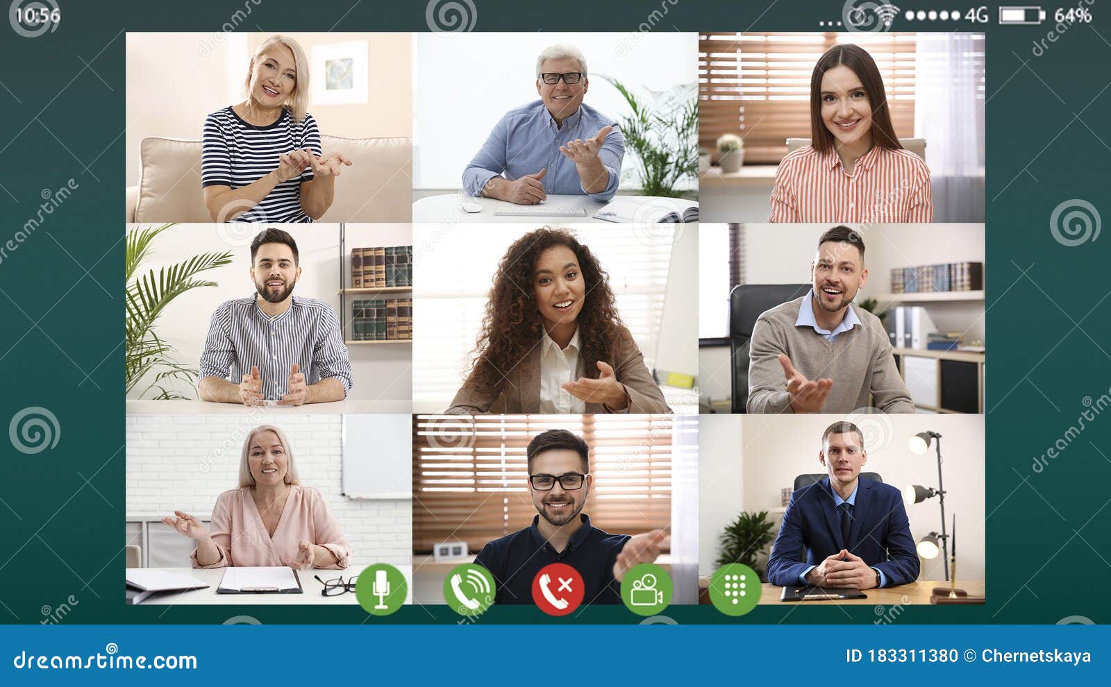 Colleagues Using Video Chat, View from Web Camera Stock Photo - Image ...