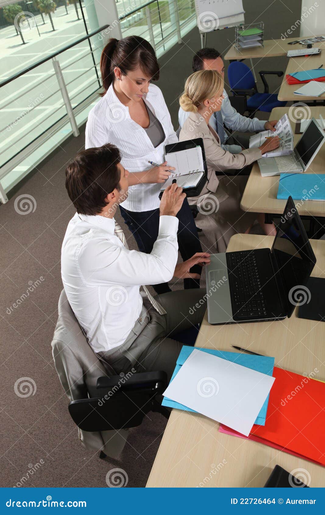 Colleagues working stock photo. Image of friend, diary - 22726464