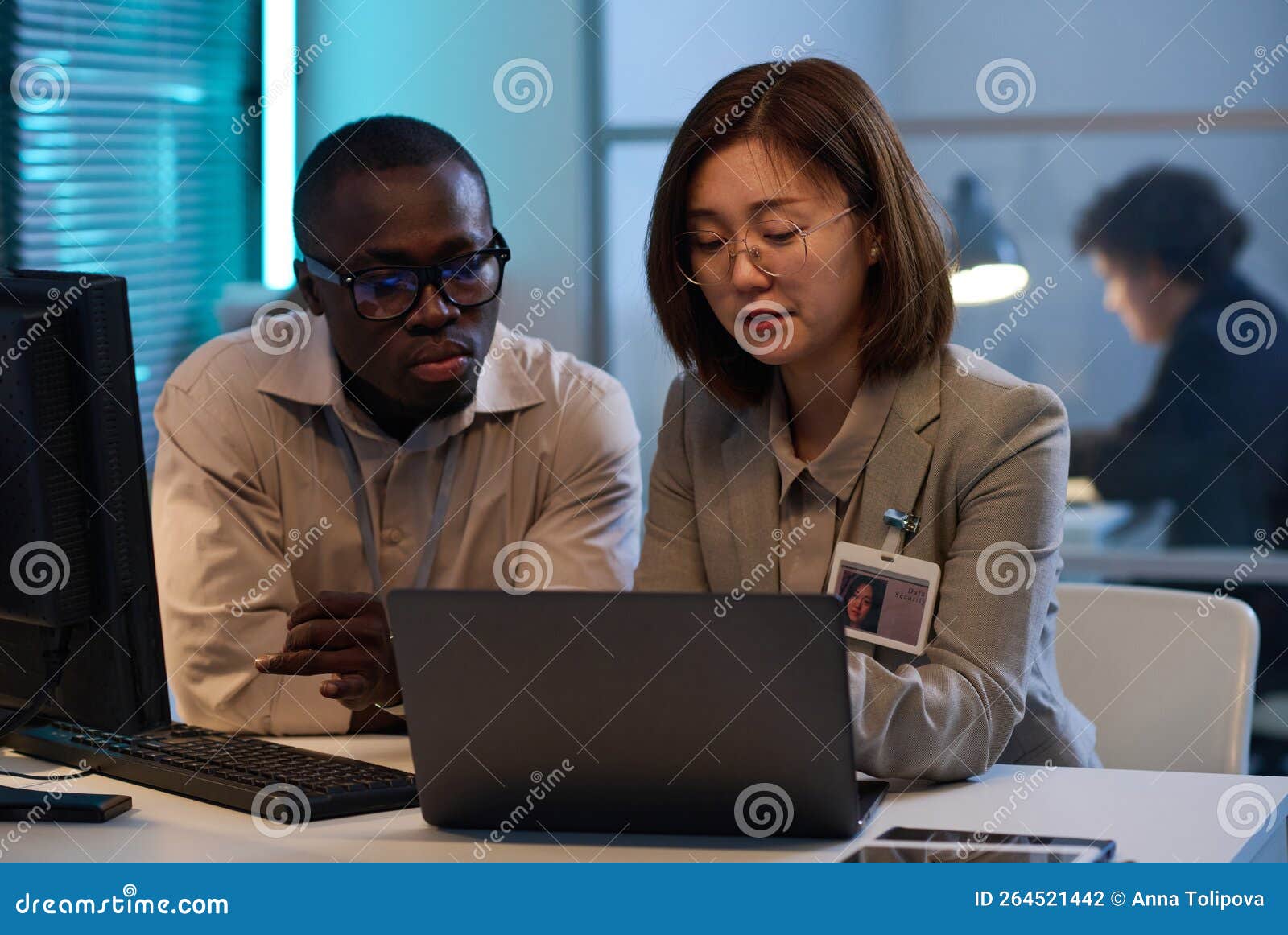 Colleagues Working on Computer in Team Stock Photo - Image of colleague ...