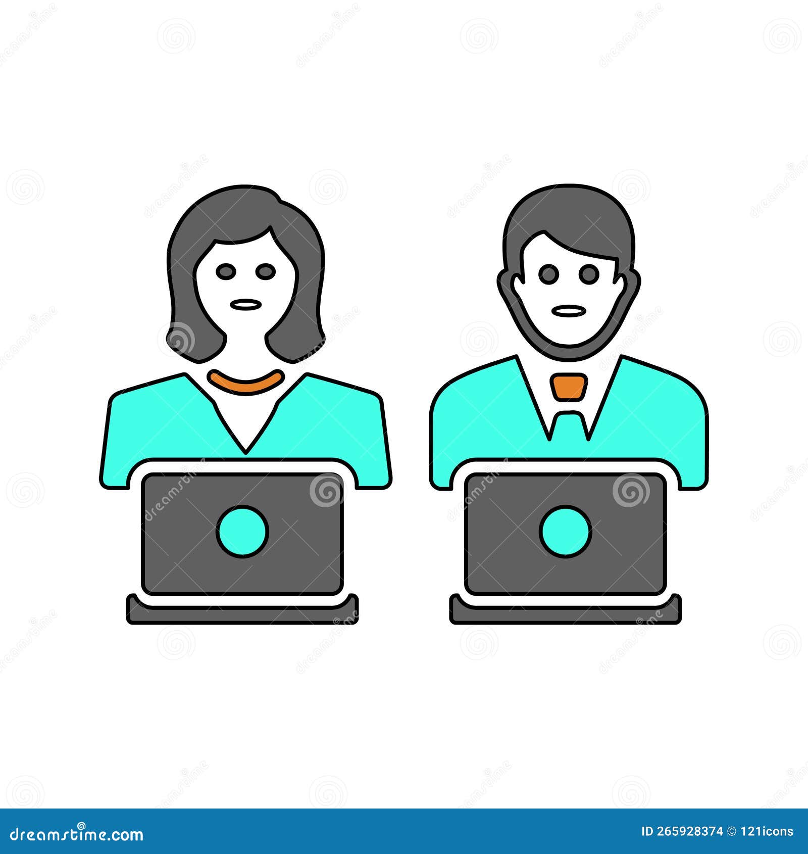 Colleagues, Working Employee Icon. Colorful Vector Graphics Stock ...