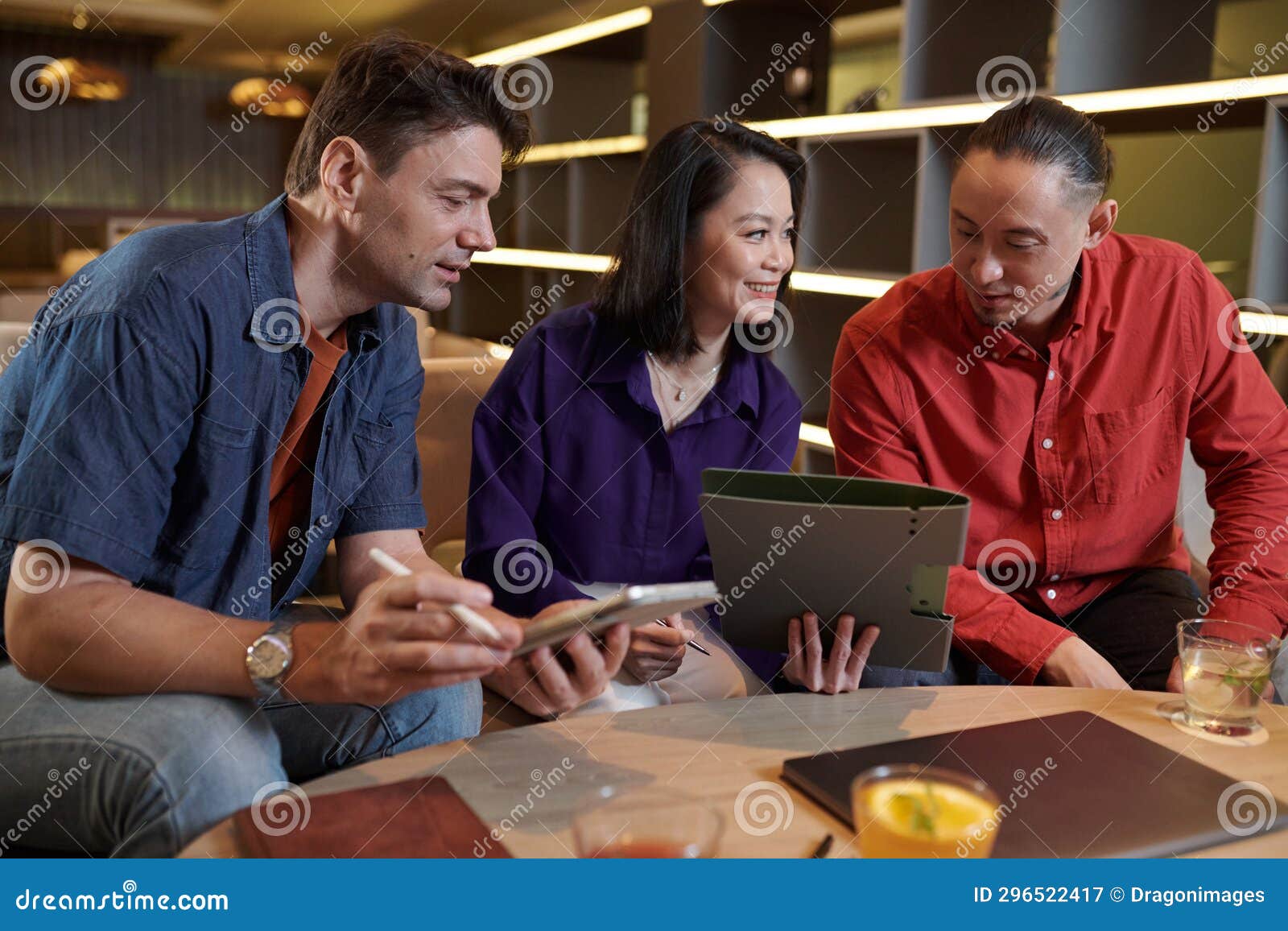 Colleagues Working on Project Documentation Stock Image - Image of ...