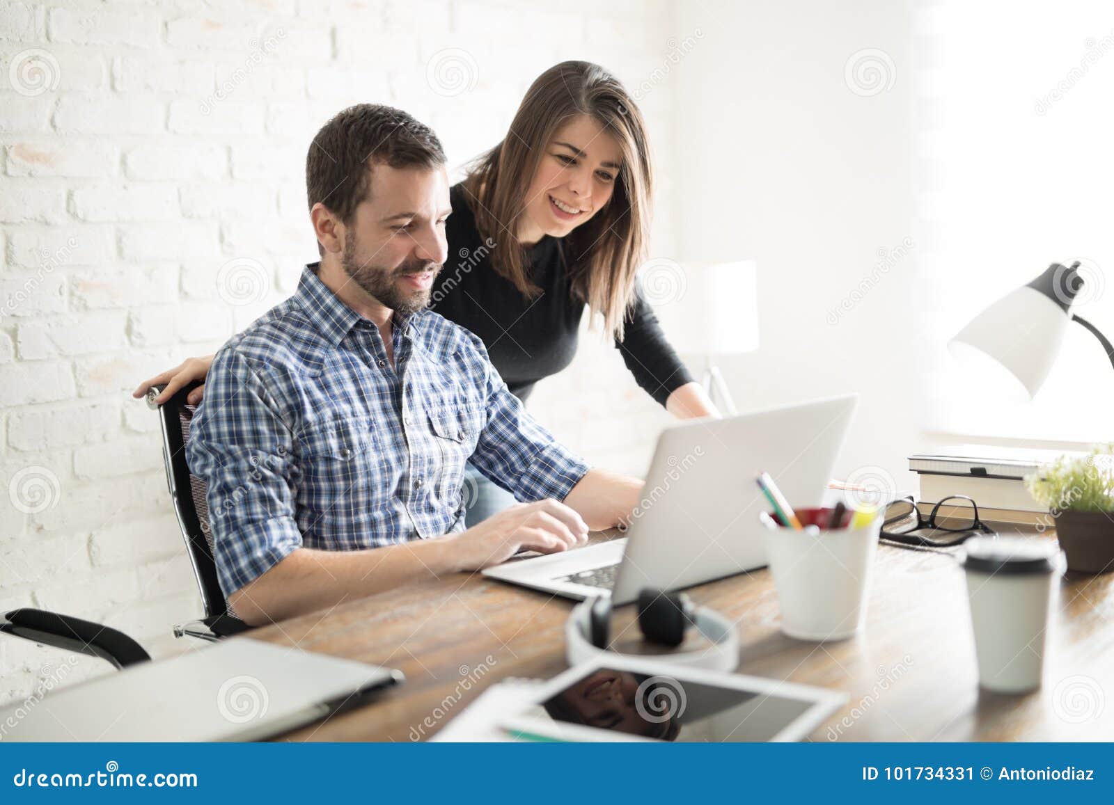 Colleagues Working Together on a Project Stock Image - Image of ...