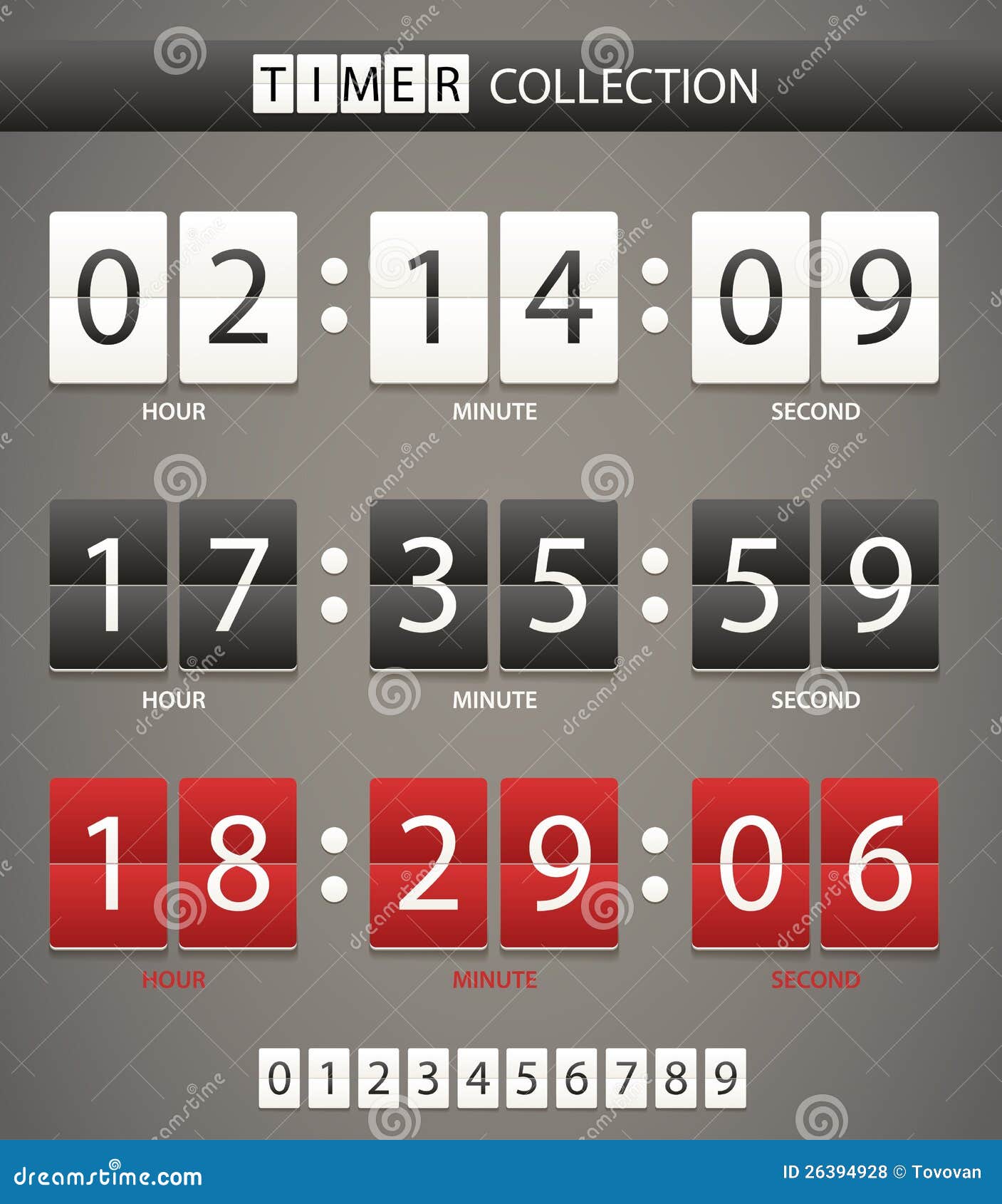 Colleccton of Different Digital Timers Stock Vector - Illustration of ...