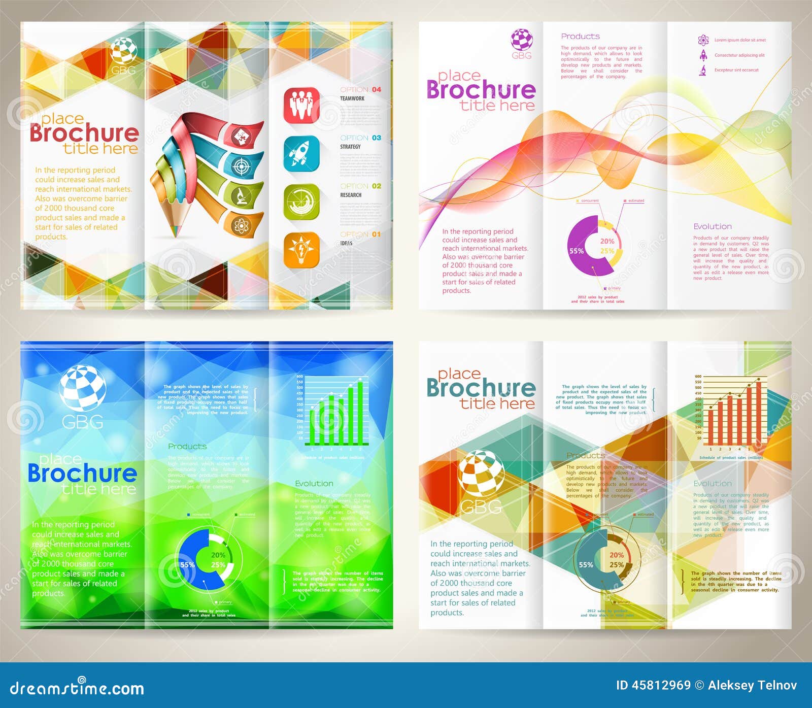 Collect Brochures Design Template Stock Vector - Illustration of layout ...