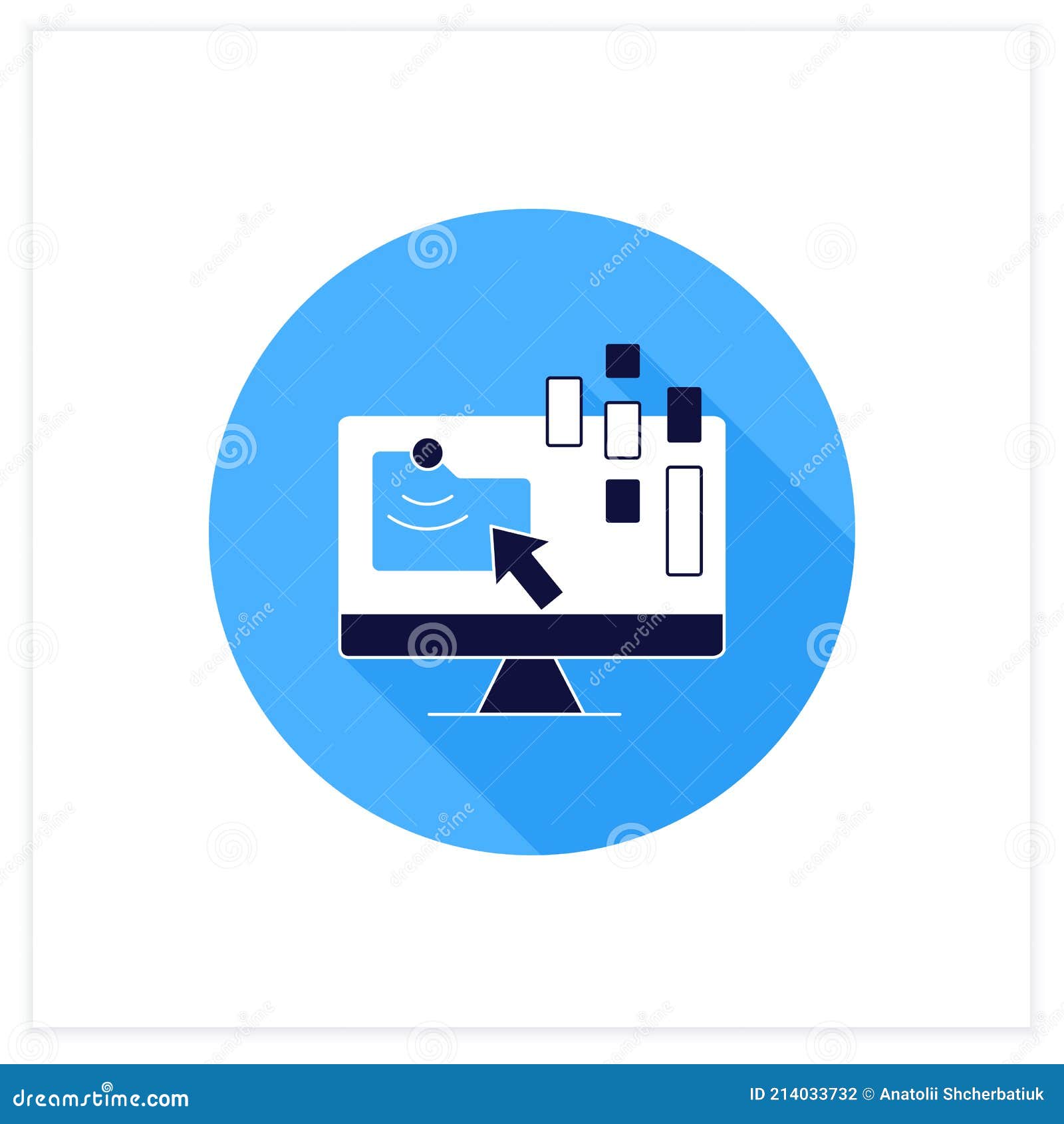 Collect Data Online Flat Icon Stock Vector - Illustration of ...