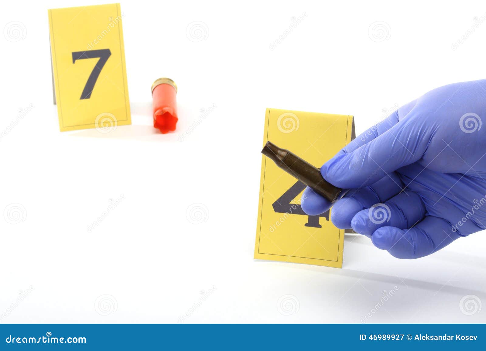 Six Fired Cartridge Cases, Caliber .357 Magnum Stock Photography ...